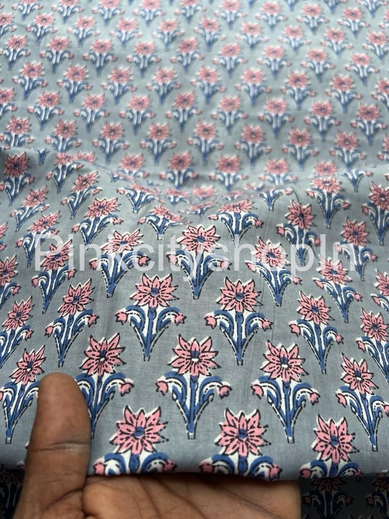 Indian Block Print Cotton Fabric Dress Making Fabric by the - Etsy