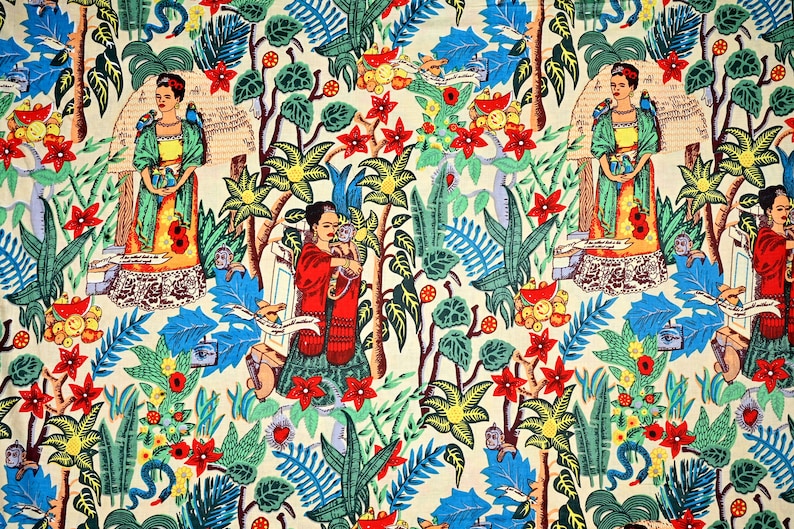 Frida Kahlo Printed Cotton Fabric Fabric by the Yard 100% - Etsy