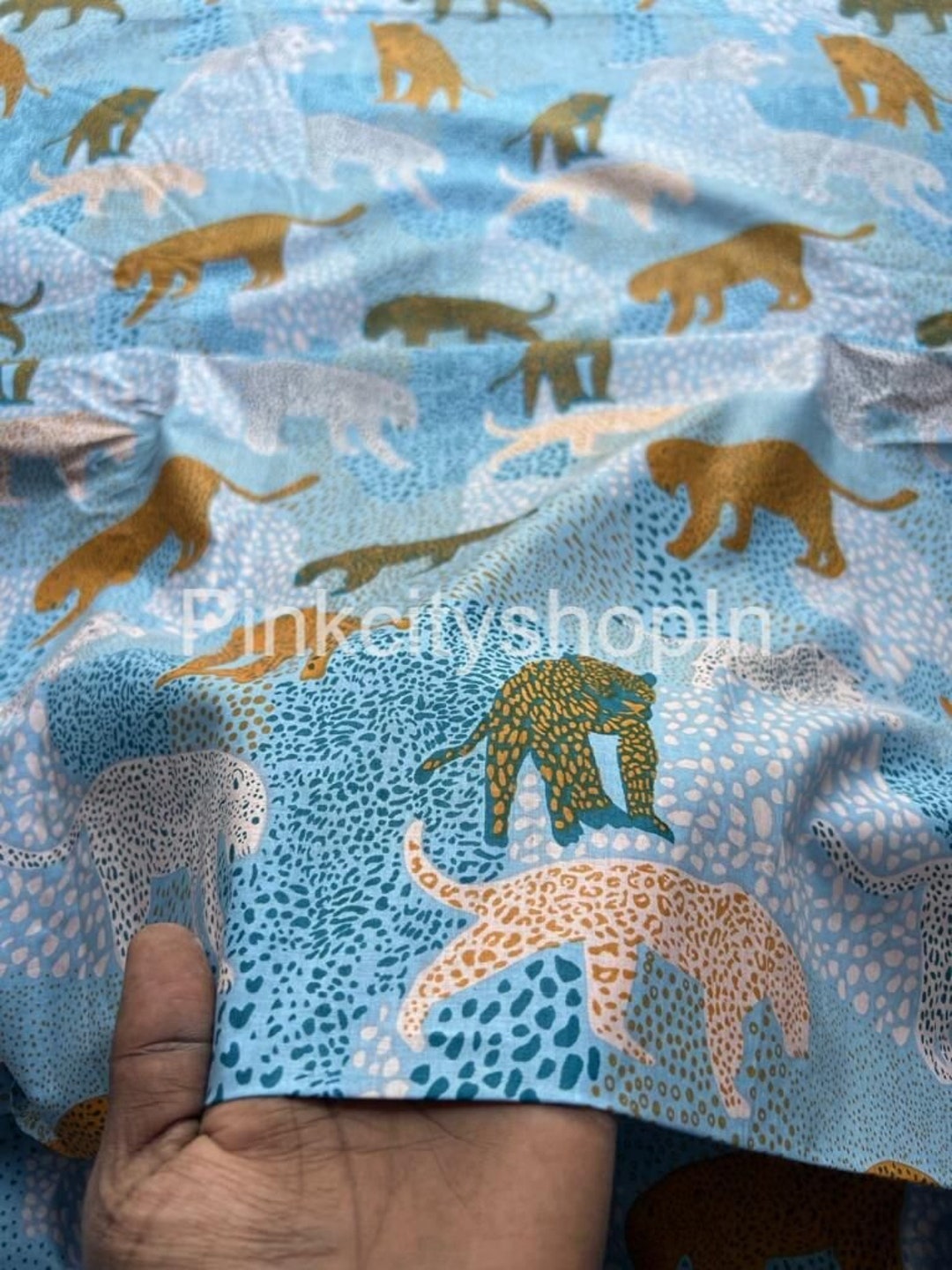 Leopard Print Cotton Fabric, Home Decor Sold by Yard, Pure Cotton ...