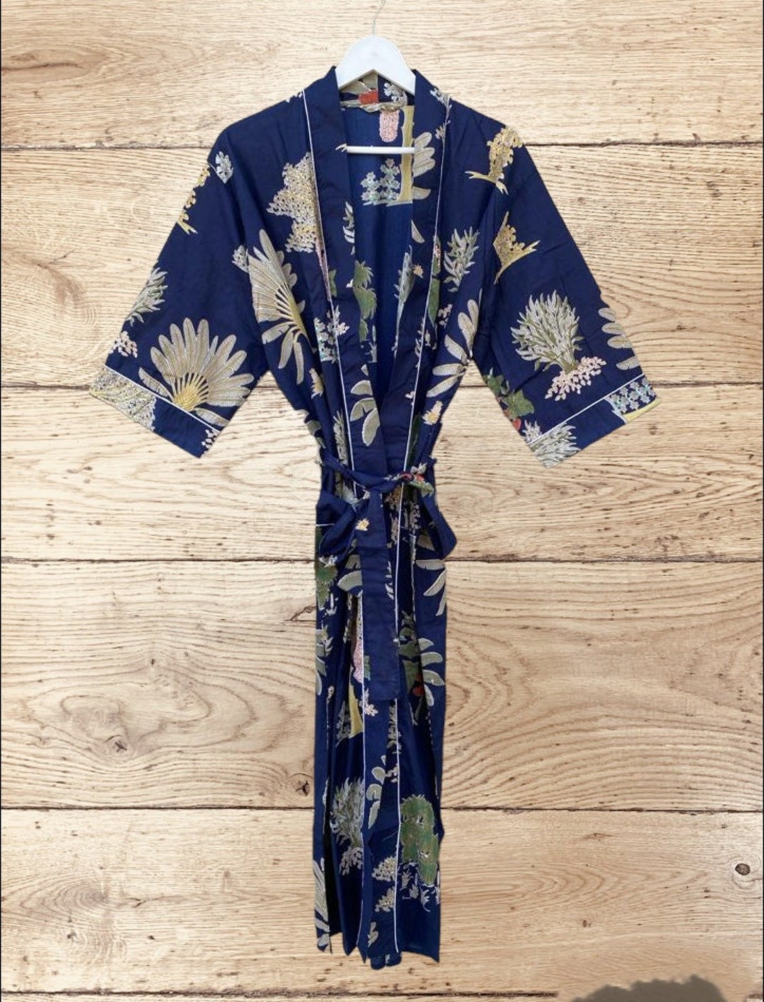 Kimono Robes, Palm Tree Indian Kimono Robe, Handmade Robe, Bridesmaid ...