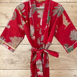 New Palm Tree Kimono Robes, Bridal Party Robe, Kimono Cardigan, Beach ...