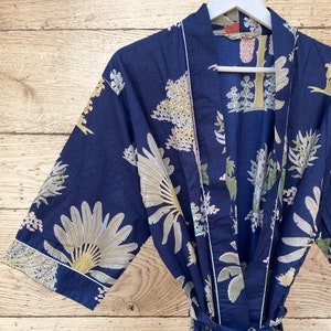 Kimono Robes, Palm Tree Indian Kimono Robe, Handmade Robe, Bridesmaid ...