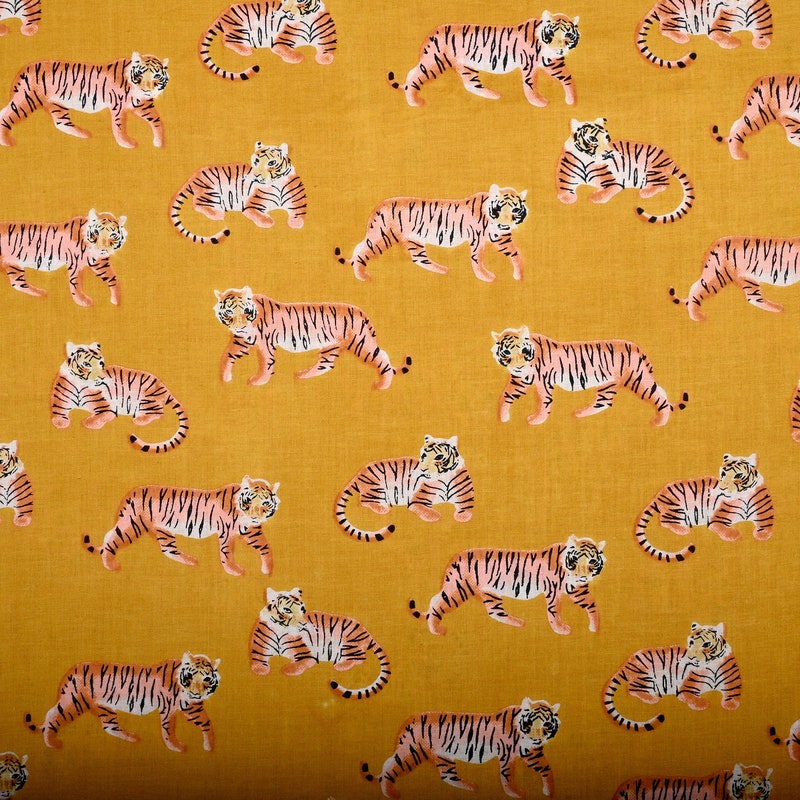 Tiger Print Fabric - Etsy