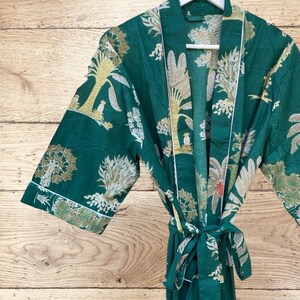 New Palm Tree Kimono Robes, Bridal Party Robe, Kimono Cardigan, Beach ...
