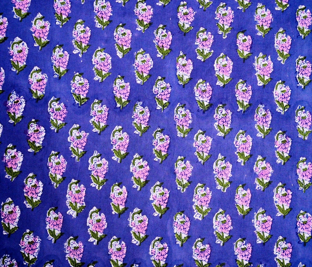 Handcrafted Block Print Floral Buti Cotton Fabric, Soft & Unique ...