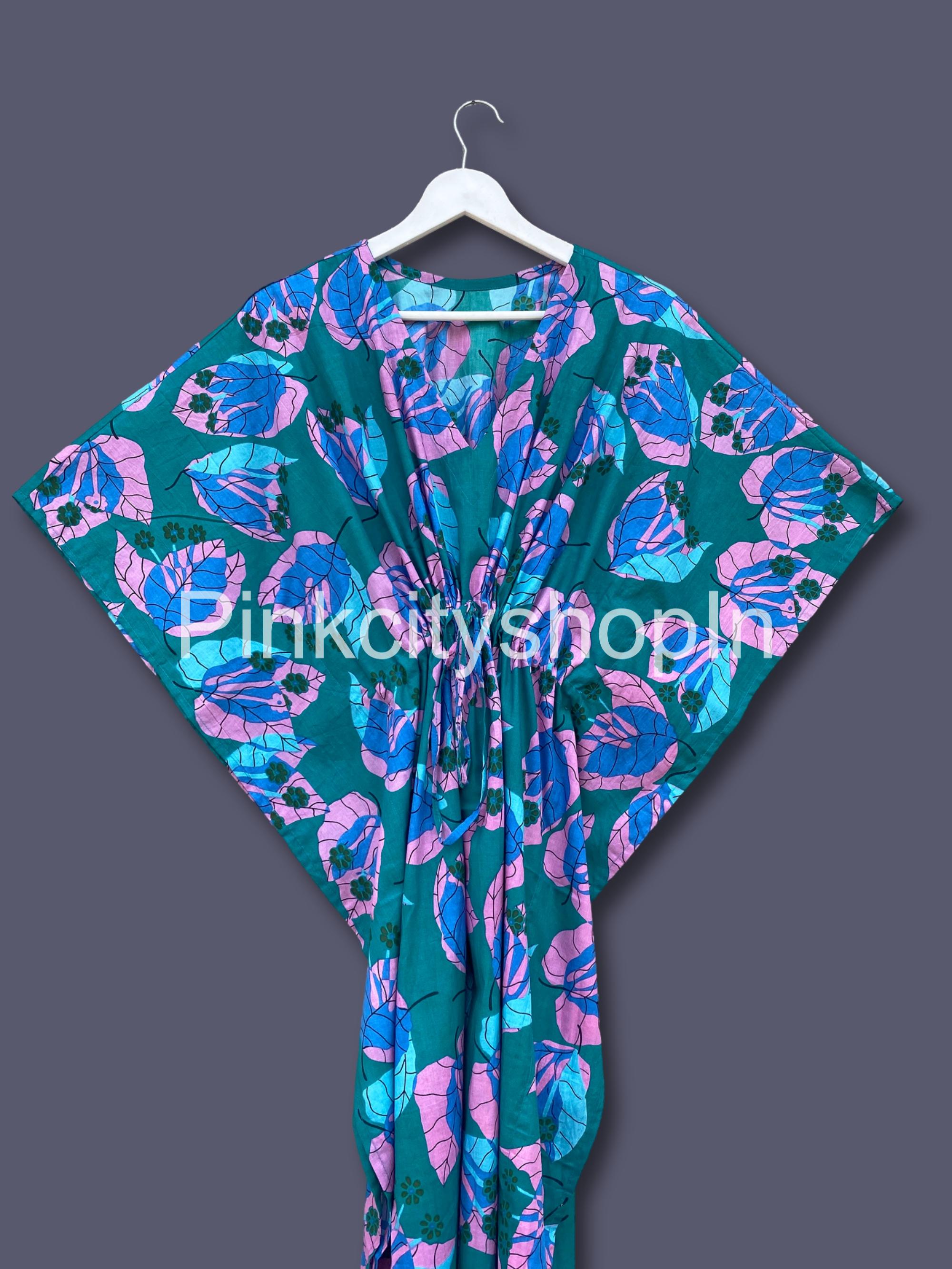 Floral Print Cotton Kaftan Maxi Dress: Handmade Plus Size Caftan - Etsy