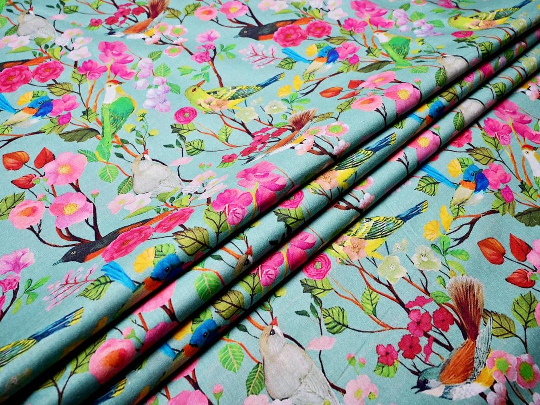 Beautiful Bird Fabric, 100% Cotton by the Yard, Soft Fabric, Kids ...