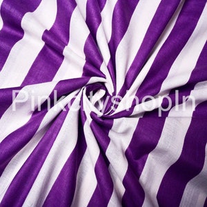 Purple Stripe Cotton Fabric, Summer Fabric, Ideal for Summer Dress Kids ...