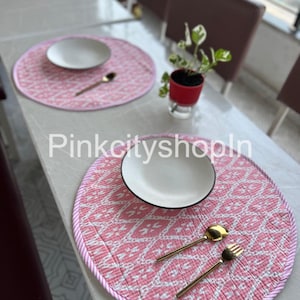 Set of 2-pieces Quilted Placemats, Handmade Block Print Table Mats ...