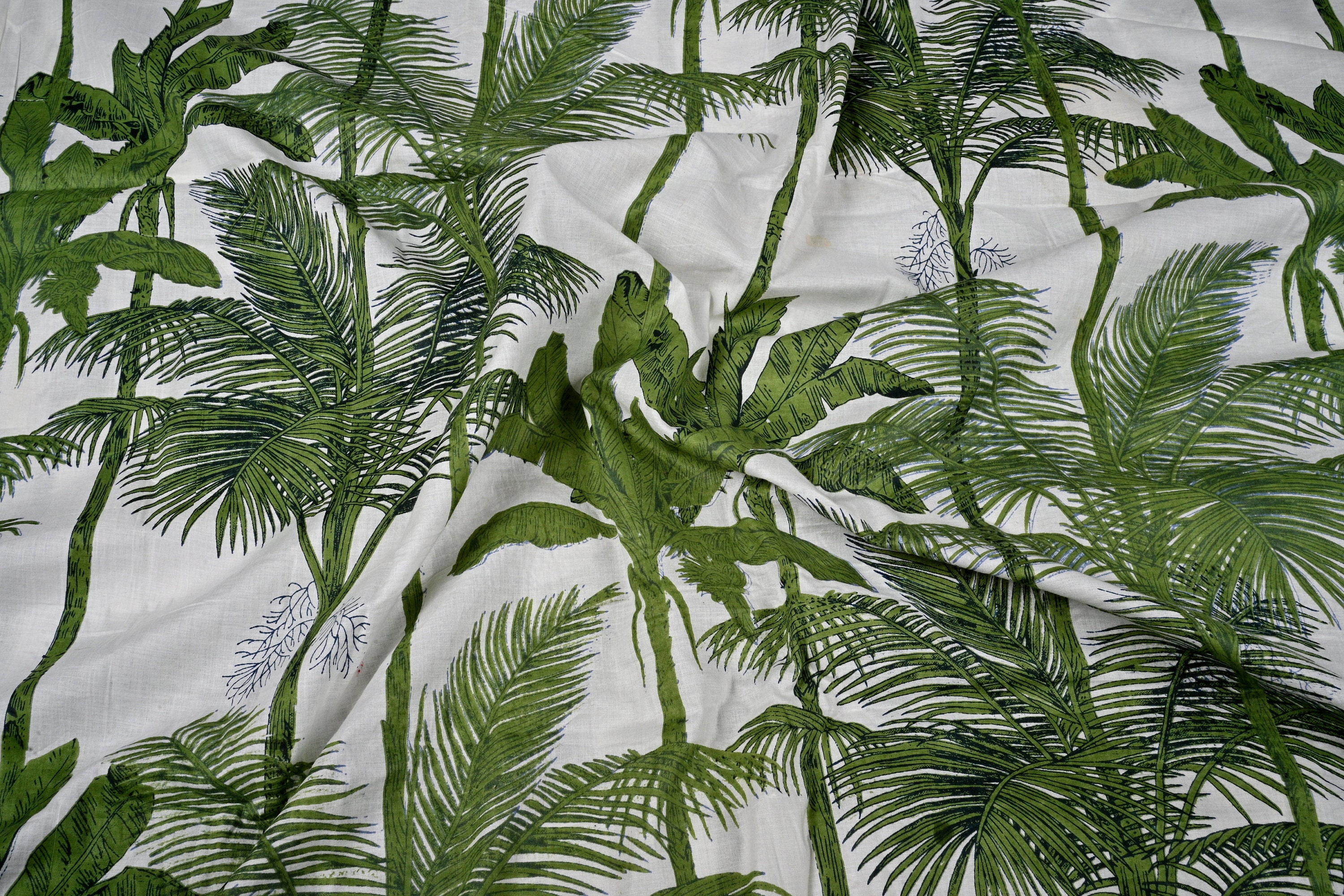 Palm Tree Cotton Fabric Indian Pure Cotton Fabric Soft - Etsy