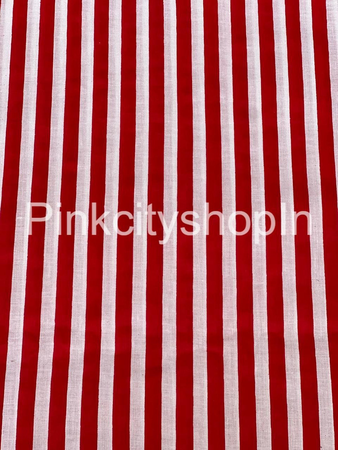 Red & White Stripe Fabric, 100% Cotton Fabric, Fabric by the Yard ...