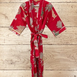 Kimono Robes, Palm Tree Indian Kimono Robe, Handmade Robe, Bridesmaid ...