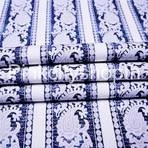 Cotton Border Stripe Fabric, Dress Material Cotton Fabric, Soft Summer ...