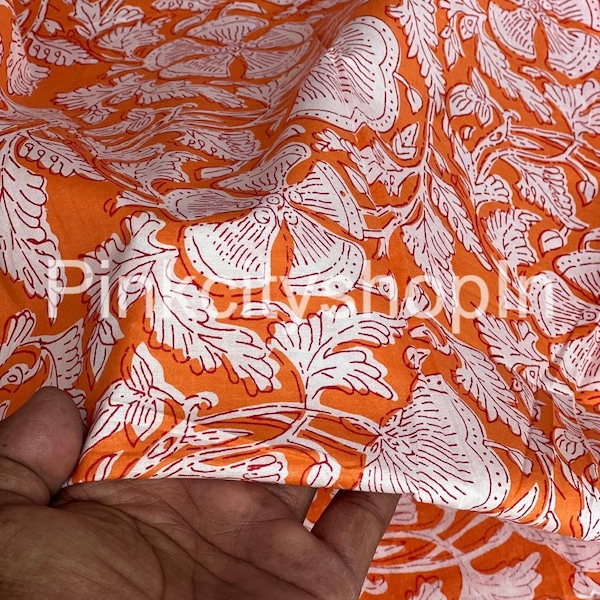 Orange Print Fabric - Etsy