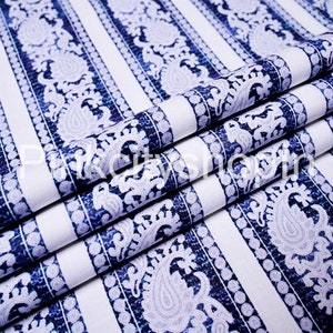 Cotton Border Stripe Fabric, Dress Material Cotton Fabric, Soft Summer ...