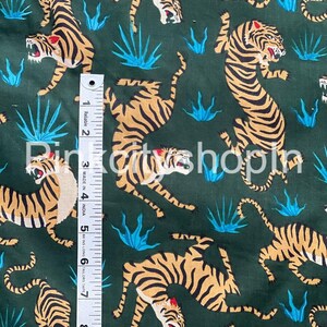 Tibetan Tiger Print Cotton Fabric, Indian Hand Block Printed Fabric ...