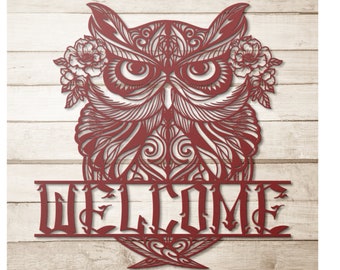 Welcome Sign With Owl - Etsy