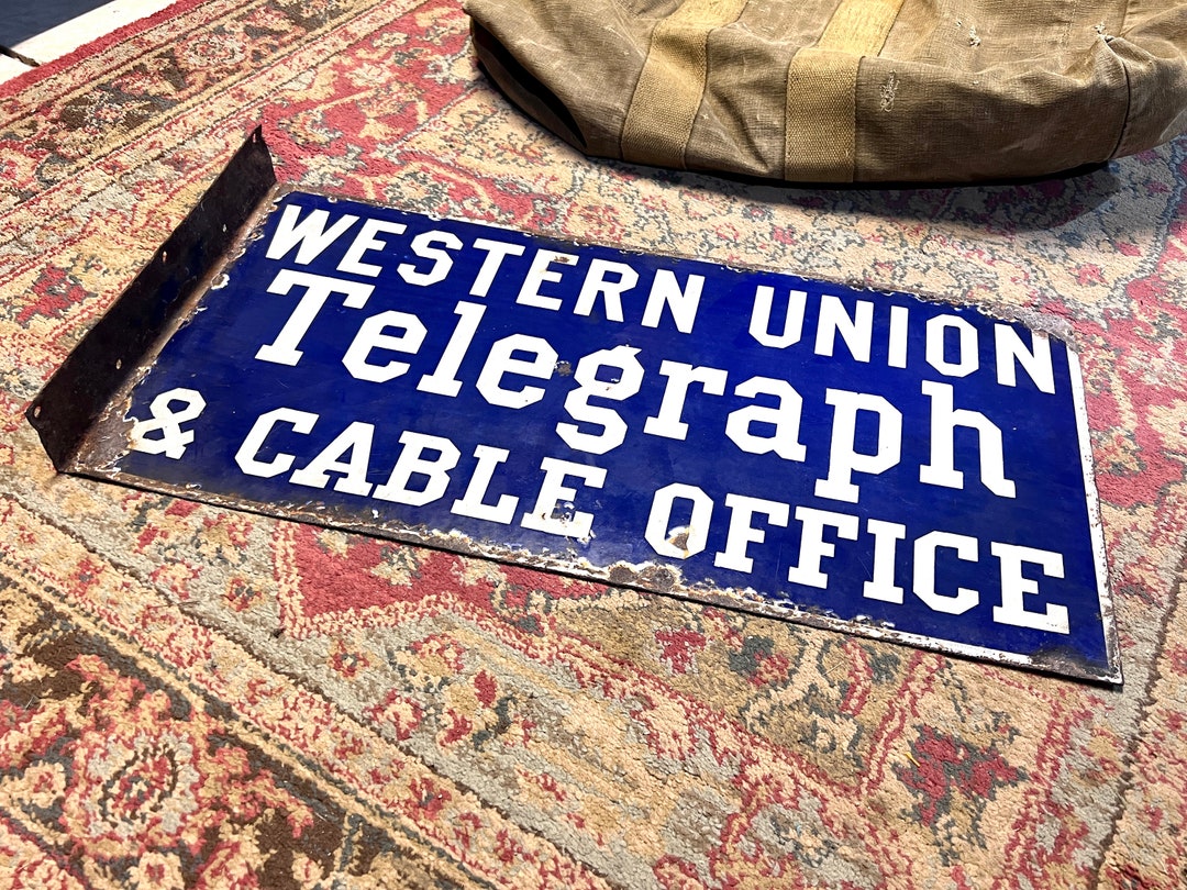 1880-1890 Western Union Telegraph Porcelain Flange Sign - Etsy