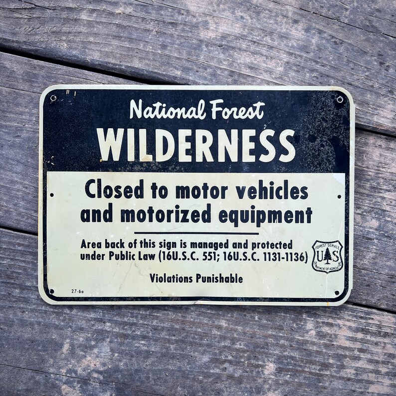 70s National Forest Wilderness Vintage Sign - Etsy