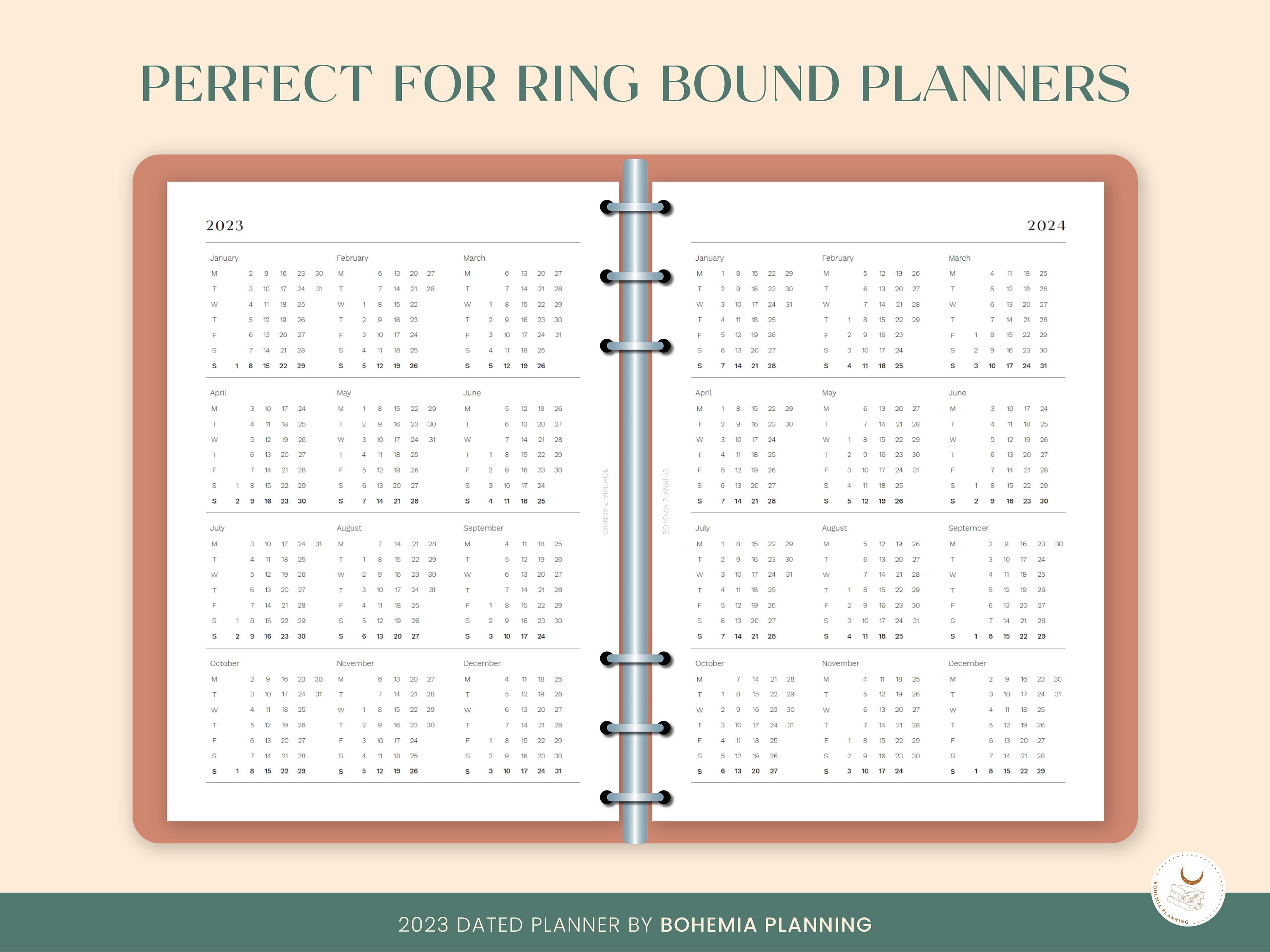 2023-2026 at A Glance Yearly A5 Calendars Single Page - Etsy