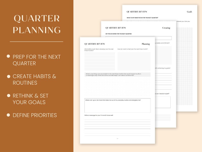 Quarterly Review Fillable Printable 3-month Reflection Fill and Print ...
