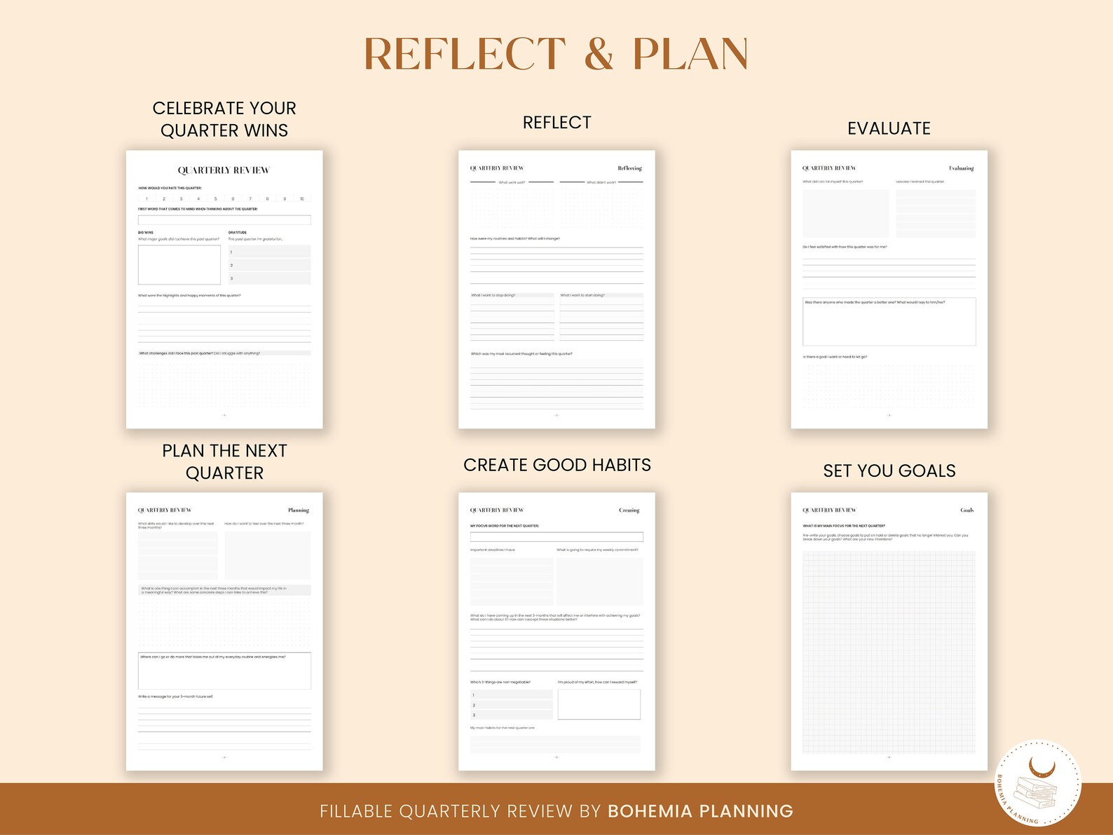 Quarterly Review Fillable Printable 3-month Reflection Fill and Print ...