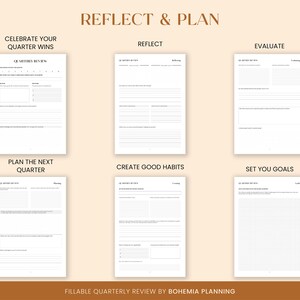 Quarterly Review Fillable Printable | 3-month Reflection and Goal ...