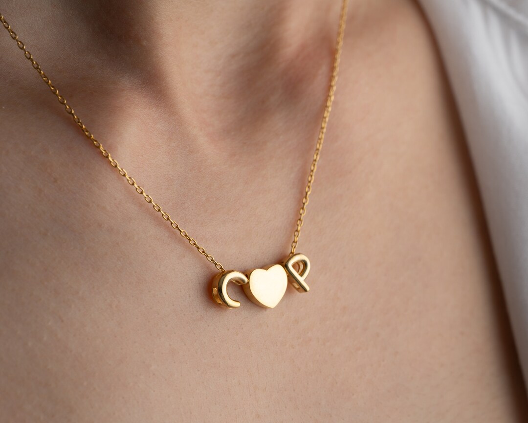 3D Bubble Letters Necklace, Balloon Initials Letters Necklace, Puff ...