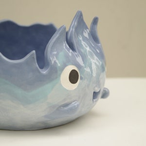 Pre-order Cute Handmade Fire Demon Ceramic Yarn Bowl,pottery Knitting ...