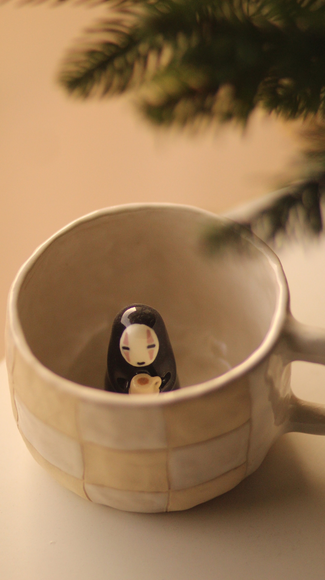 Pre-order Faceless Man Plaid Mug, Handmade Ceramics, Unique Gift ...