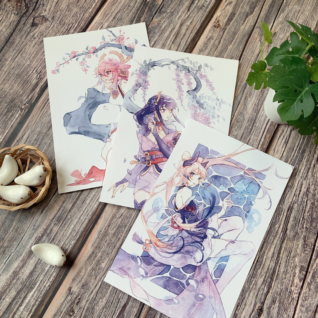 Genshin Impact Kokomi Watercolor Print - Etsy