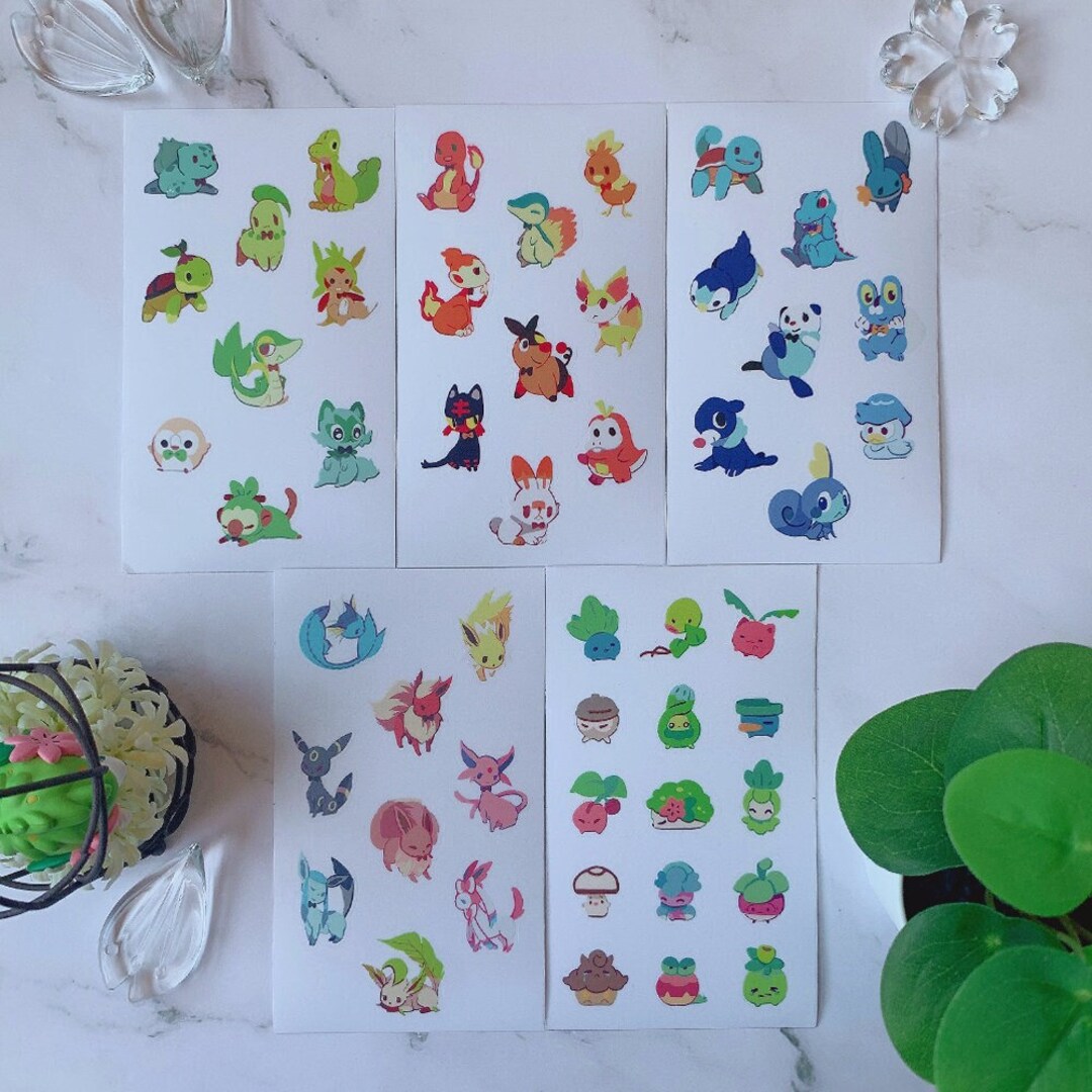 Pokemon Sticker Sheets - Etsy
