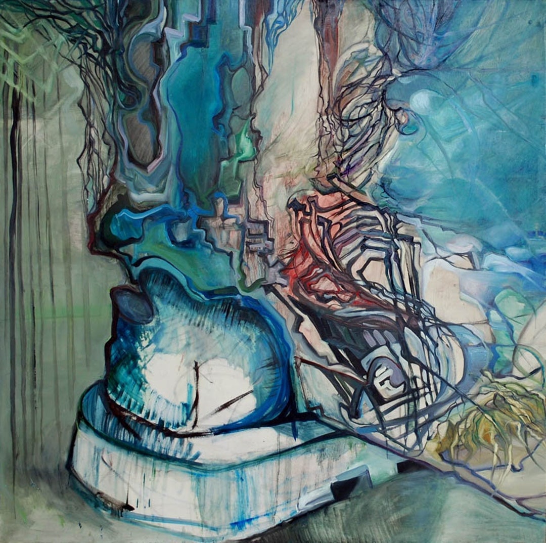 Oil Painting on Board, Abstract Art 'shoe', Approx. 145x145 Cm, 2009 - Etsy