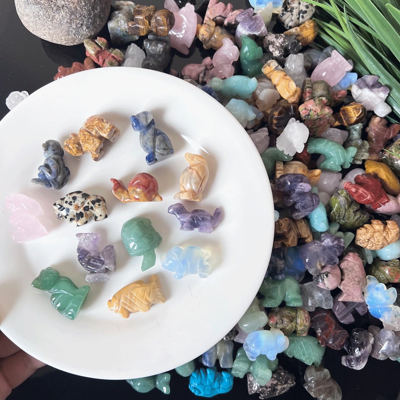 Mini Crystal Animal Carving Bulk, Mystery Crystal Decor, Mixed Quartz ...