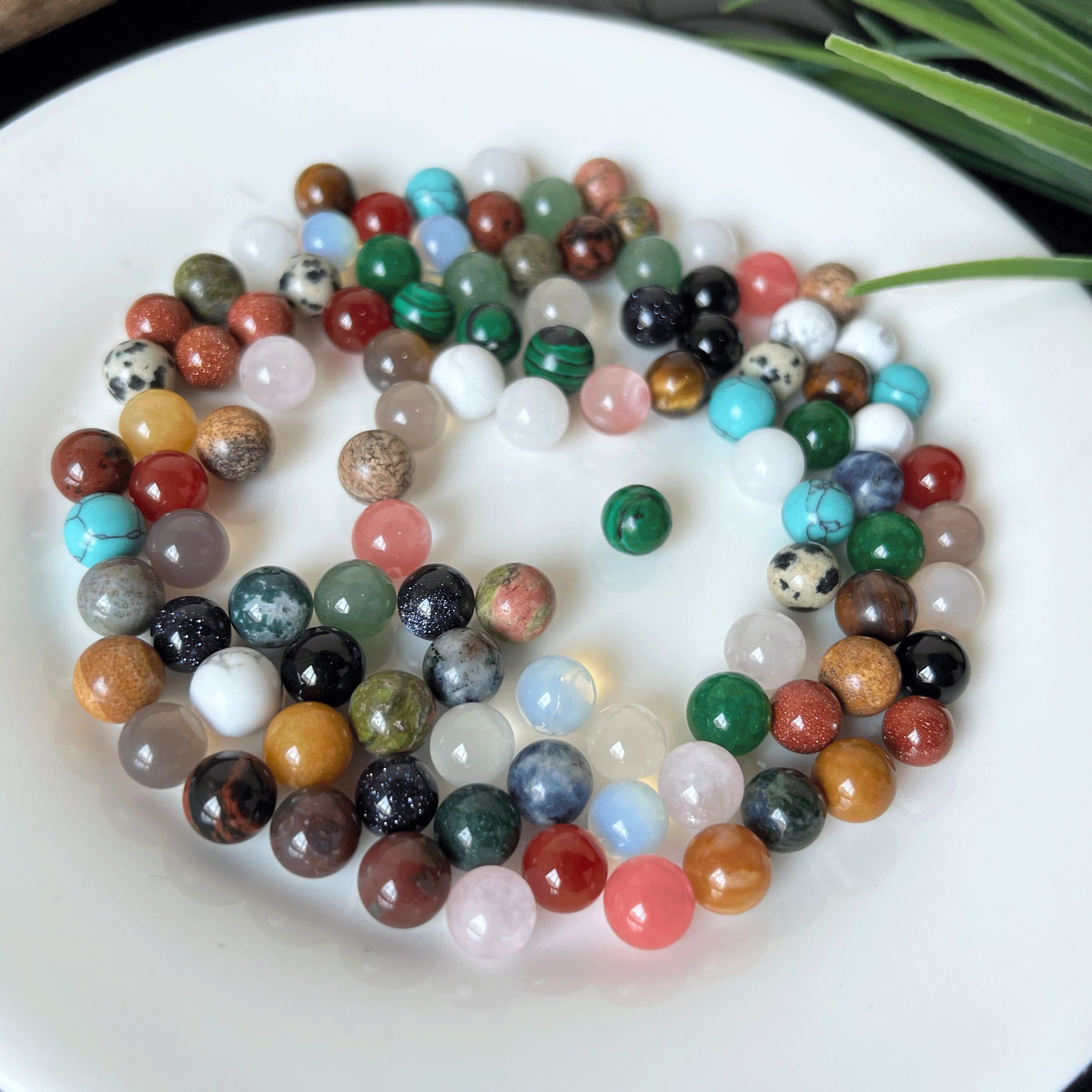 Bulk 8mm Mini Crystal Sphere Small Round Gemstone Ball Mix - Etsy