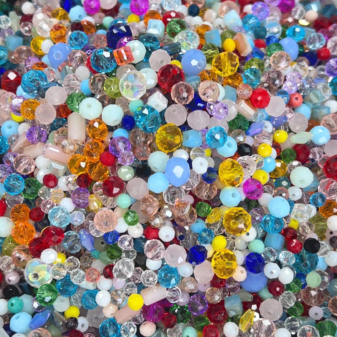 Wholesale Rainbow Assorted Crystal Glass Beads, Random Mixed Glass ...