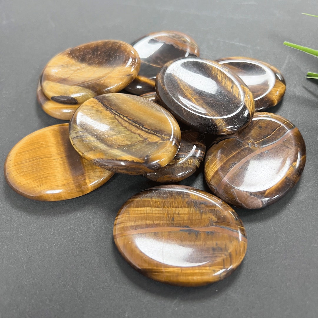 Tiger Eye Worry Stone, Anti Anxiety Crystal, Natural Gemstone Worry ...