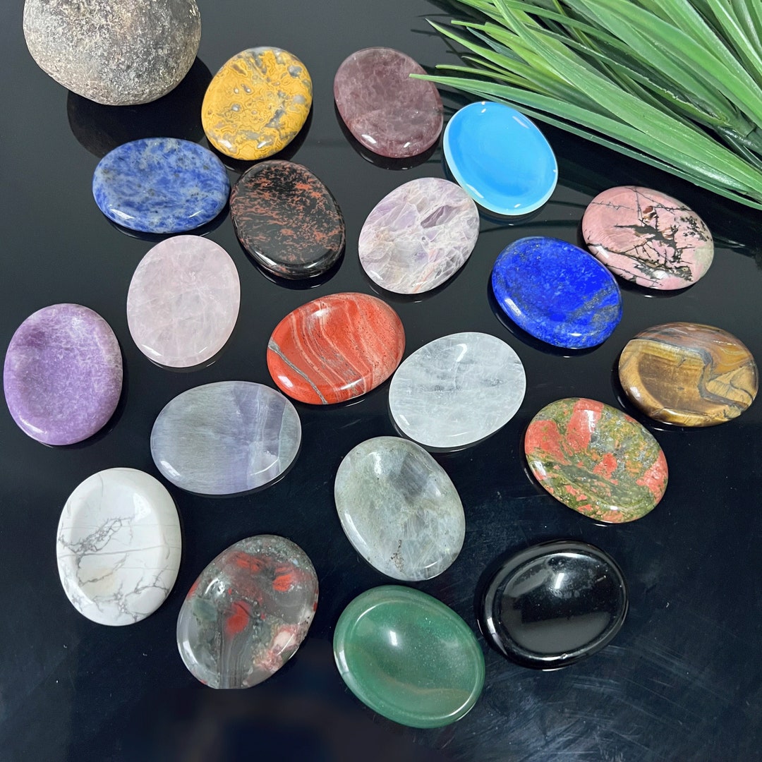 10pcs Crystal Worry Stone Set, Anti Anxiety Crystal, Healing Crystal ...