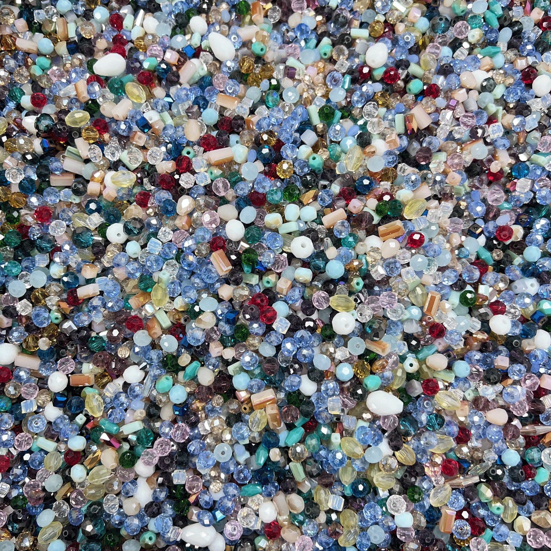 Bulk Assorted Crystal Glass Beads, Random Mixed Glass Crystal Beads for ...