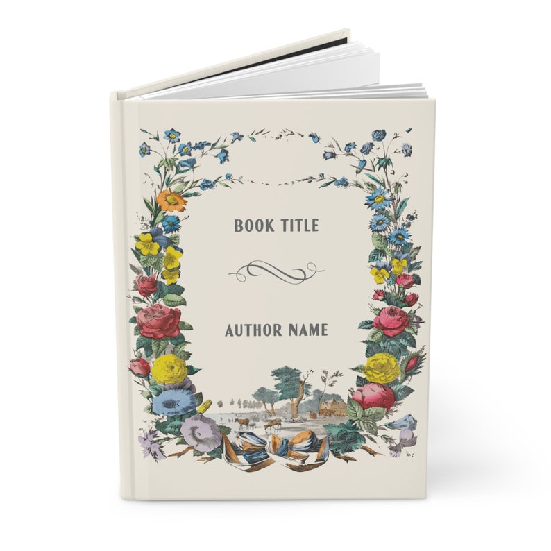 Personalized Floral Pastoral Blank Journal Custom Title & Author ...