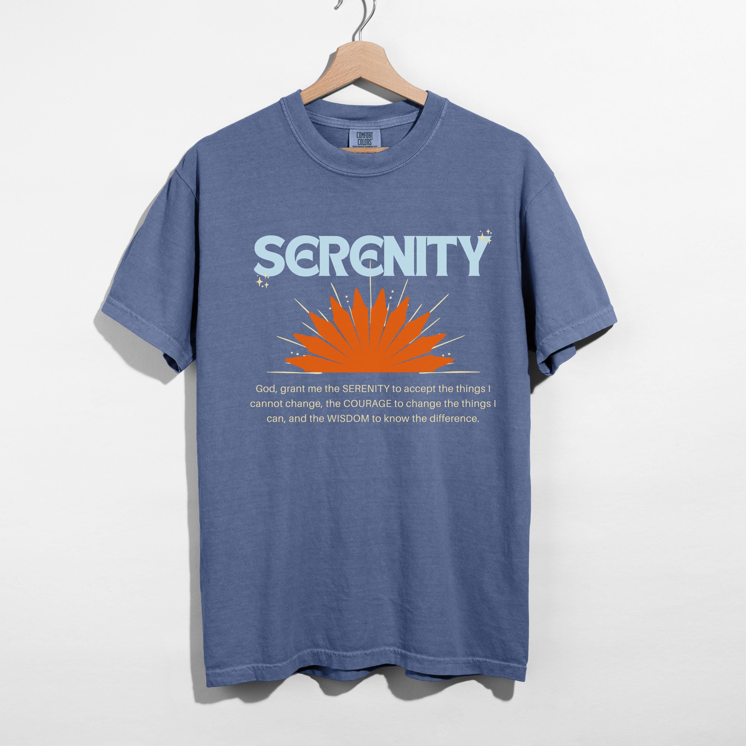 Retro Serenity Prayer Recovery Shirt, Sobriety Tee, Inspirational Shirt ...