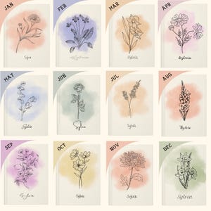 Birth Flower Notebook, Personalized Journal, Custom Book, Birth Month ...