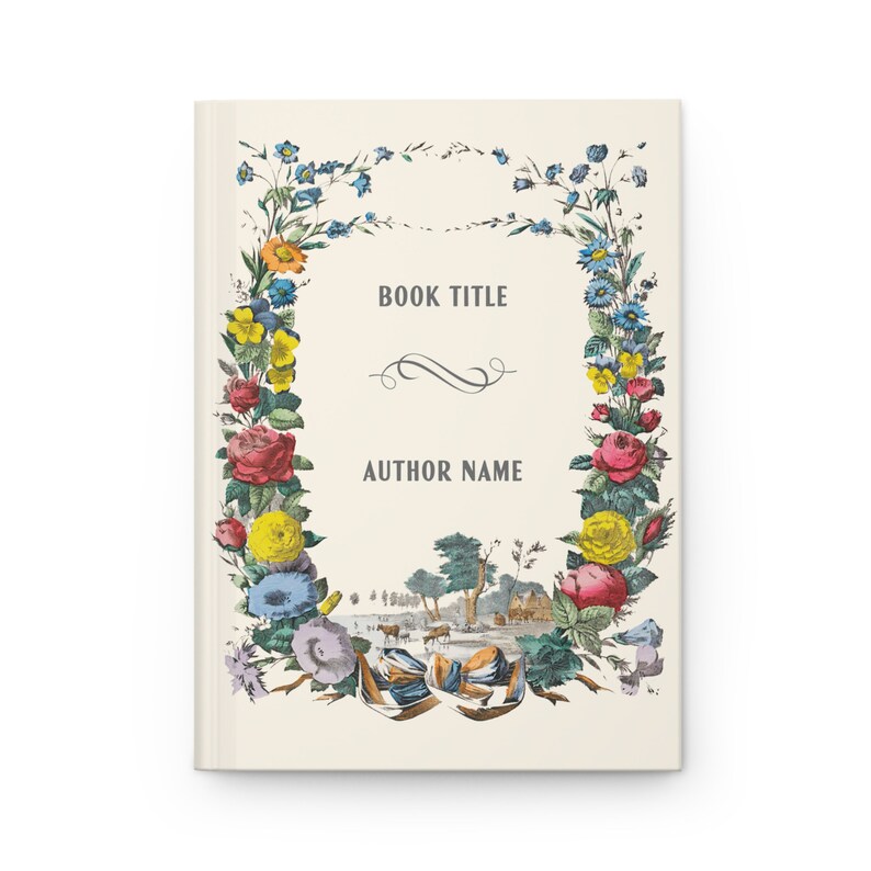 Personalized Floral Pastoral Blank Journal Custom Title & Author ...