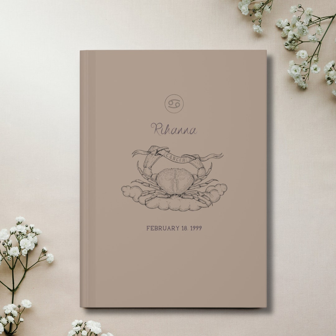 Cancer Personalized Zodiac Journal, Custom Astrological Sign Notebook ...