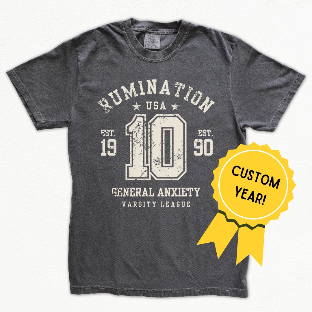Retro Rumination Anxiety Shirt, Mental Health Funny Tee, Gift for ADHD ...