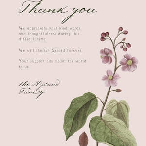 Set of Bereavement Thank You Cards Personalized Sympathy ...