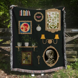 Cabinet of Curiosities Dark Academia Witchy Collage Woven Tapestry ...