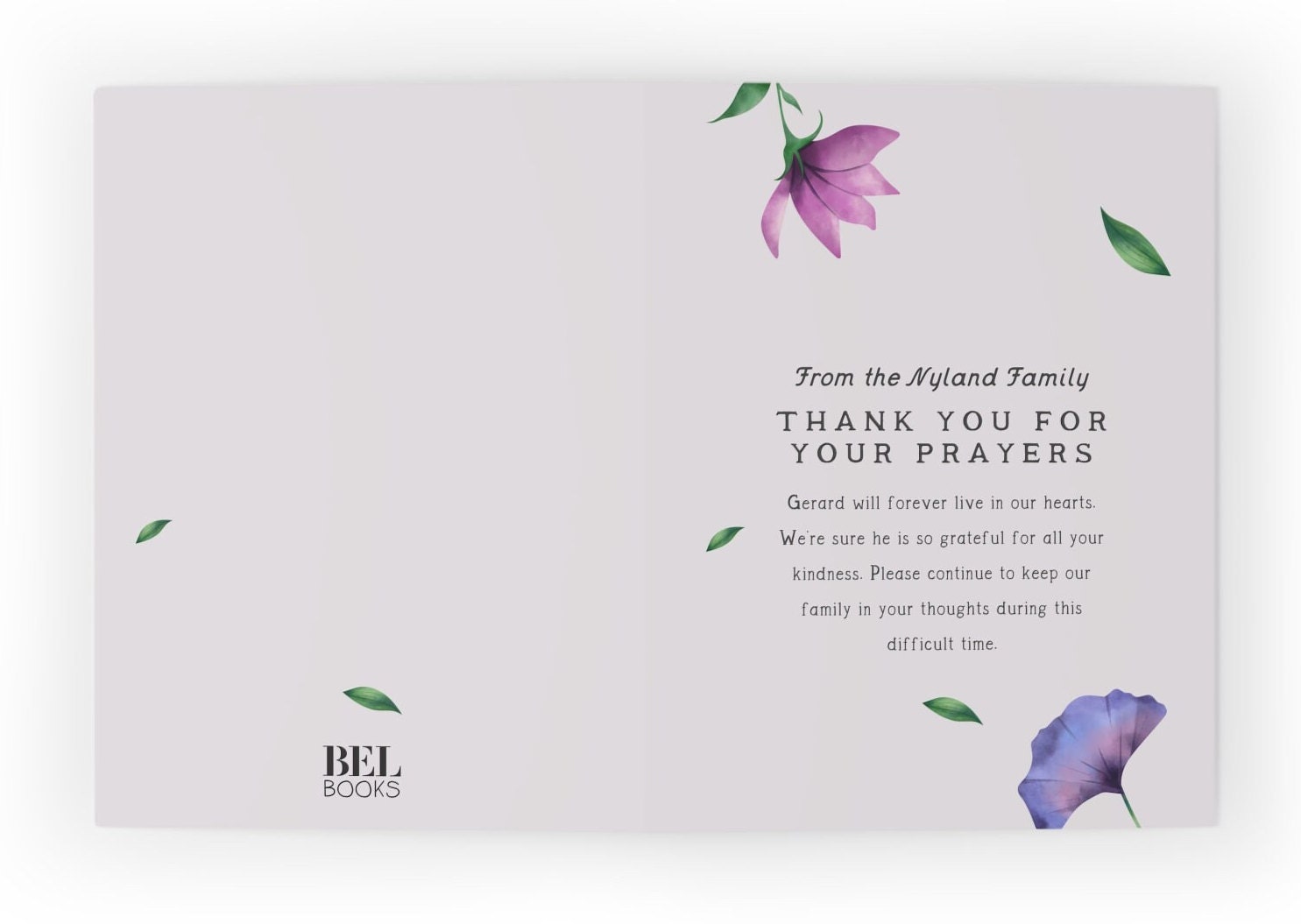 Set of Bereavement Thank You Cards Personalized Sympathy Prayers ...