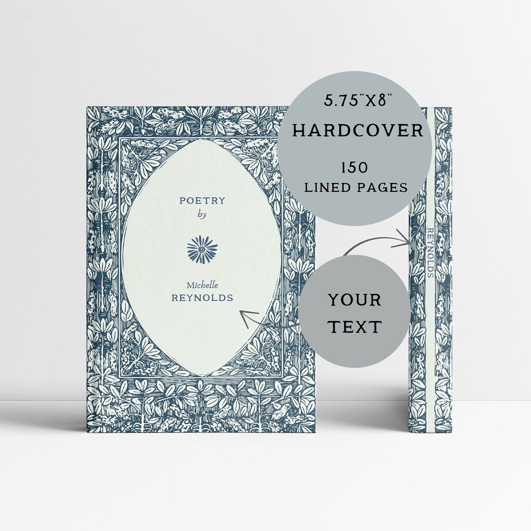 Custom Poetry Book With Antique Hardcover Journal Style Personalized ...