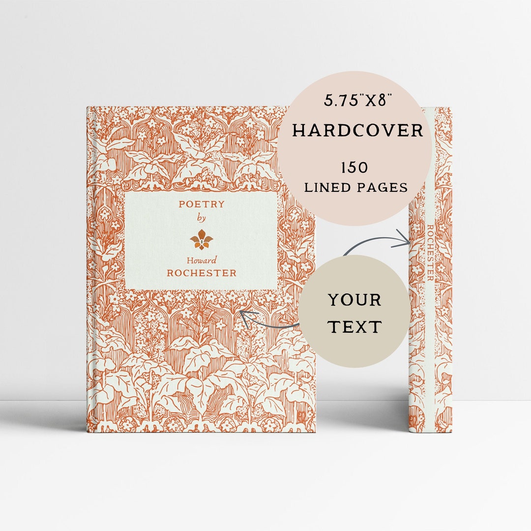 Custom Poetry Book With Antique Hardcover Journal Style Personalized ...